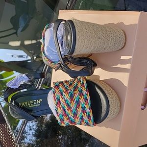 KAYLEEN By Los Angeles | Shoes | Nib Modcloth Kayleen Rainbow Woven ...